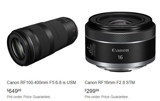 Upcoming Canon RF 100-400 and RF 16mm images and price...